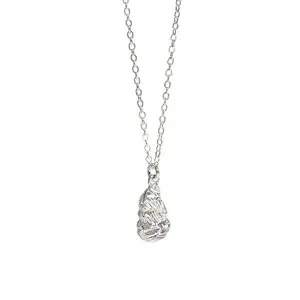 JANUS EDINBURGH Stalaktos Textured Organic Teardrop Necklace In Sterling