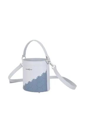 ORANGE CUBE Quilted Impressions Bucket Bag Sky Blue/ Blue Shadow - White/blue