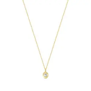 ESTERAH Oval Bezel Pendant Necklace - Gold