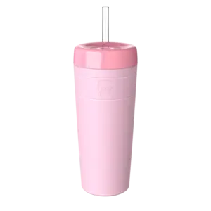 KEEPCUP Commuter Cold Cup With Straw Lid - 20oz/590ml Stainless Steel Reusable Coffee Cup - Pashmak Pink