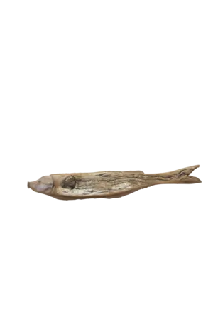 Botanical Boys Driftwood Hand Carved Fish Fifteen One - Brown