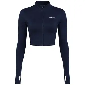 CMMTTD Core Contour Cropped Zip-up Midnight - Blue