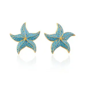 MILOU JEWELRY Light Starfish Earrings - Blue