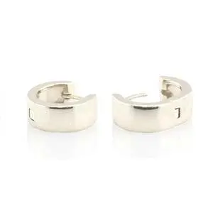 Kris Nations Wide Hinged Huggie Hoop Earrings Sterling - Silver