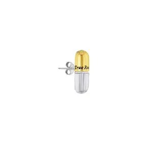 TRUE ROCKS Gold / Silver Pill Stud 2 Tone 18kt Gold Plated & Sterling Silver - Gold/silver