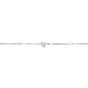 BLOOMTINE | EARTH ANGEL HQ Mini Heart Sterling Premium Silk Cord Bracelet - Silver