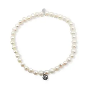 FV JEWELLERY Freshwater Pearl Heart Charm Bracelet