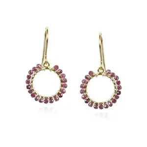 MOUNIR LONDON Garnet Hoop Earrings - Red
