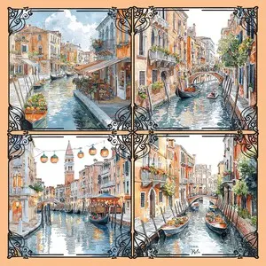 RALUFINEART Venetian Mots Scarf - Orange