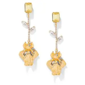 THE PINK REEF Hand Sculpted Iris Earring In Jonquil - Yellow