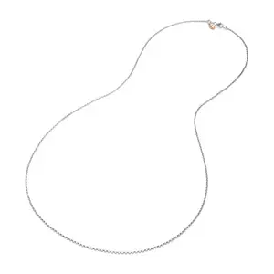 UNALOE Luminous Long Sterling Chain Necklace – Minimalist Layering Jewelry - Silver