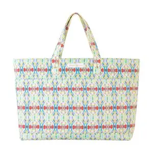 EVELYN & KATE Red / Blue Red Bridge Quilted Zipper Tote - Red/blue
