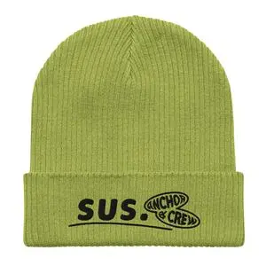 ANCHOR & CREW Leaf Sus Gen. Organic Cotton Embroidered Beanie - Green
