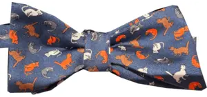 LAZYJACK PRESS Cat's Meow Bow Tie - Blue