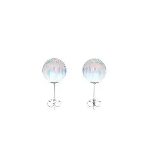 ORA PEARLS Ice Opal Stud Earrings Silver - Gray