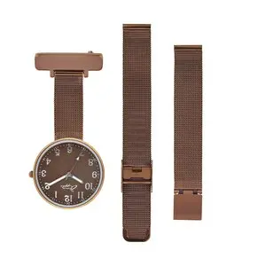 BERMUDA WATCH COMPANY Annie Apple Empress Interchangeable Mesh Wrist To Nurse Watch - Brown