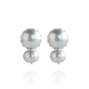 SAULE LABEL Livia Earrings In Cloudy Sky - Silver