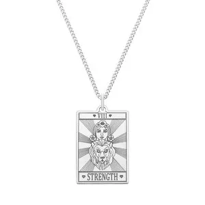 CARTERGORE Medium Sterling “strength” Tarot Card Necklace
