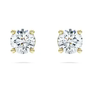 SWAROVSKI 18k Gold Solitaire Stud Earrings With 1.0 Carat Laboratory Grown Diamonds - White