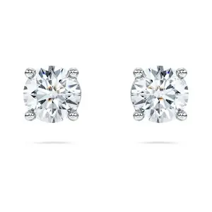 SWAROVSKI 18k Gold Solitaire Stud Earrings With 1.0 Carat Laboratory Grown Diamonds - White