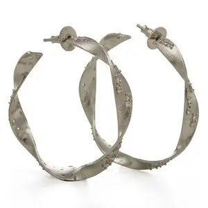 DHWANI BANSAL Kali Hoops With Zirconia - Silver