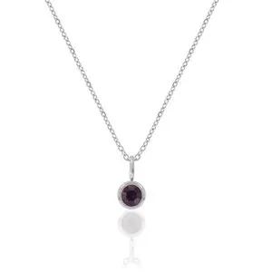 A WEATHERED PENNY Silver / Orange Silver Birthstone Necklace June - Silver/orange