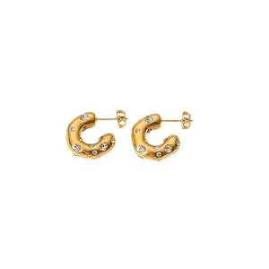 ISAIAH 54:17 The Diamond Chunky Hoop - Gold