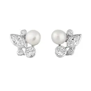 ESTERAH Pearl & Cubic Zirconia Cluster Earrings - Silver