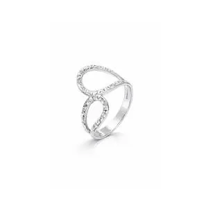 GOLD & HONEY Pear Wrap Diamond Cut Ring - Silver
