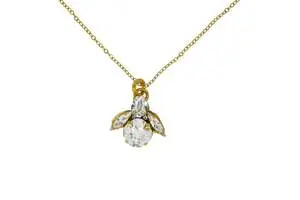 VICKISARGE Neutrals The Clear Bee Necklace In Gold Long - Yellow
