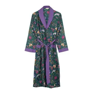 INARA Indian Cotton Lavender Fields Print Robe