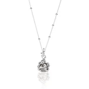KASUN LONDON Entwined Dark Grey Crystal Pearl Necklace – Silver - Gray