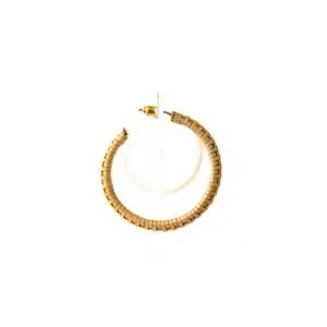 WHALE TAIL WEAVING Neutrals / Hoop Earrings - Brown