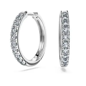 SWAROVSKI Eternity Hoop Earrings With Pavé Diamonds - White