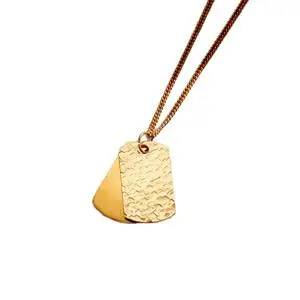 POSH TOTTY DESIGNS Yellow Double Dog Tag Necklace - Gold