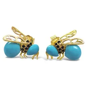 BELLUS DOMINA Sterling Silver Bee Earrings