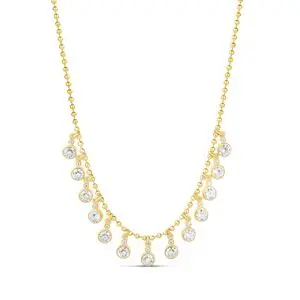 SHYMI 14k Plated Sterling Silver Cubic Zirconia Beaded Necklace - Gold