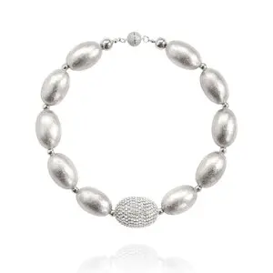 SAULE LABEL Chérie Necklace In Sheer - Silver
