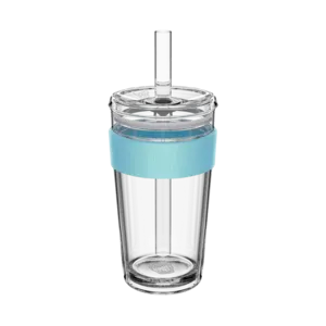 KEEPCUP Cold Cup Longplay Boba Straw Lid 16oz/454ml Reusable Glass Coffee Cup Cloud - Blue