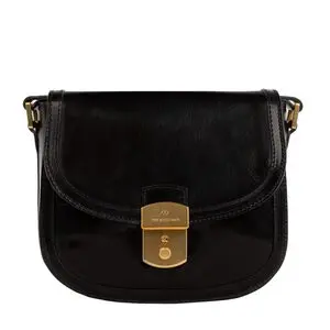 TIME RESISTANCE Leather Saddle Bag Secrets - Black