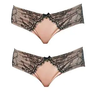 TALLULAH LOVE Neutrals / Two Chantilly Blush Briefs - Black