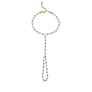 LINYA JEWELLERY Nomi Turquoise Sahmeran Hand Chain - Gold