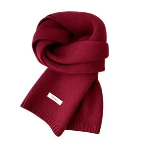MY LITTLE NATURE Burgundy Color Natural Wool Scarf Australian Wool Premium Quality Scarf - Red