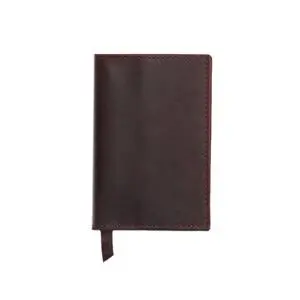 VIDA VIDA Classic Dark Leather Passport Cover - Brown