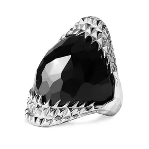 KASUN LONDON Vampire Bite Ring Silver - Black