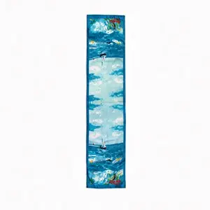 NUVV COLLECTION Ocean Art Silk Scarf - Blue