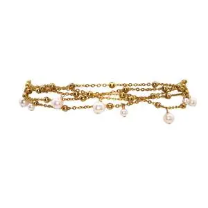 MARQUISE SWIM White / Blue Necklace Orangerie Pearl & Gold White - White/blue