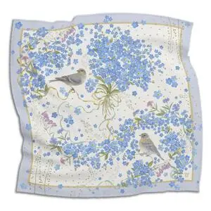 SILK&SOUL Light Forget Me Not Silk Scarf - Blue