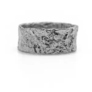 AARIA LONDON Athena Hammered B& Ring - Silver
