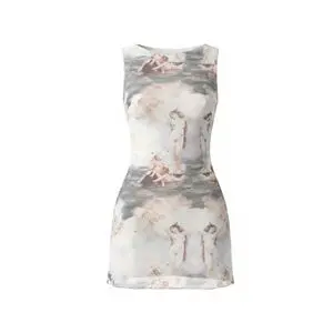 ALOMA STUDIO Soleil Mini Mesh Dress - Grey